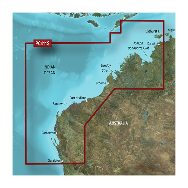 Australia, Geraldton to Darwin Coastal Charts | Garmin